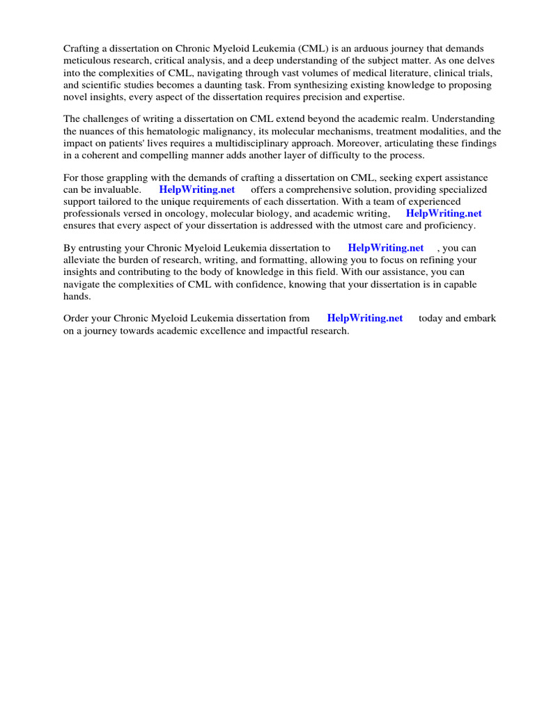 CML Dissertation Support Guide | PDF | Leukemia | Cancer
