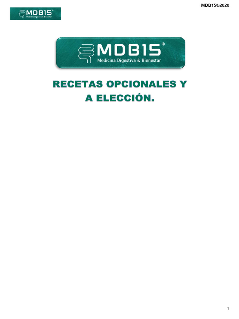 Recetario MDB 15 Actual | PDF