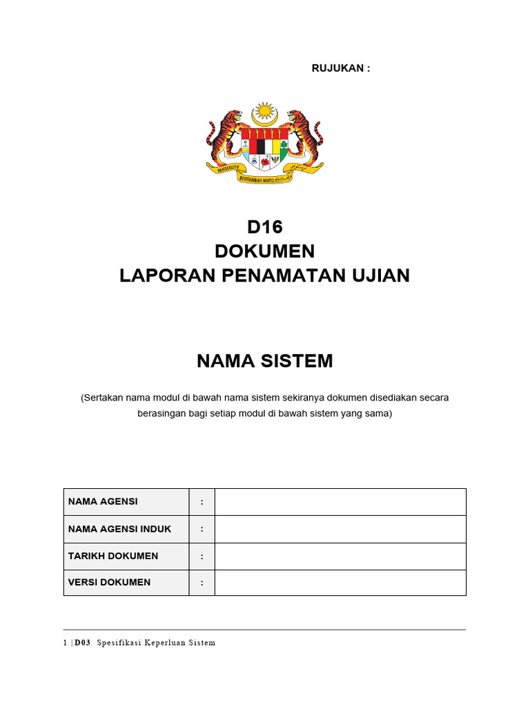 D16 Dokumen Laporan Penamatan Ujian | PDF