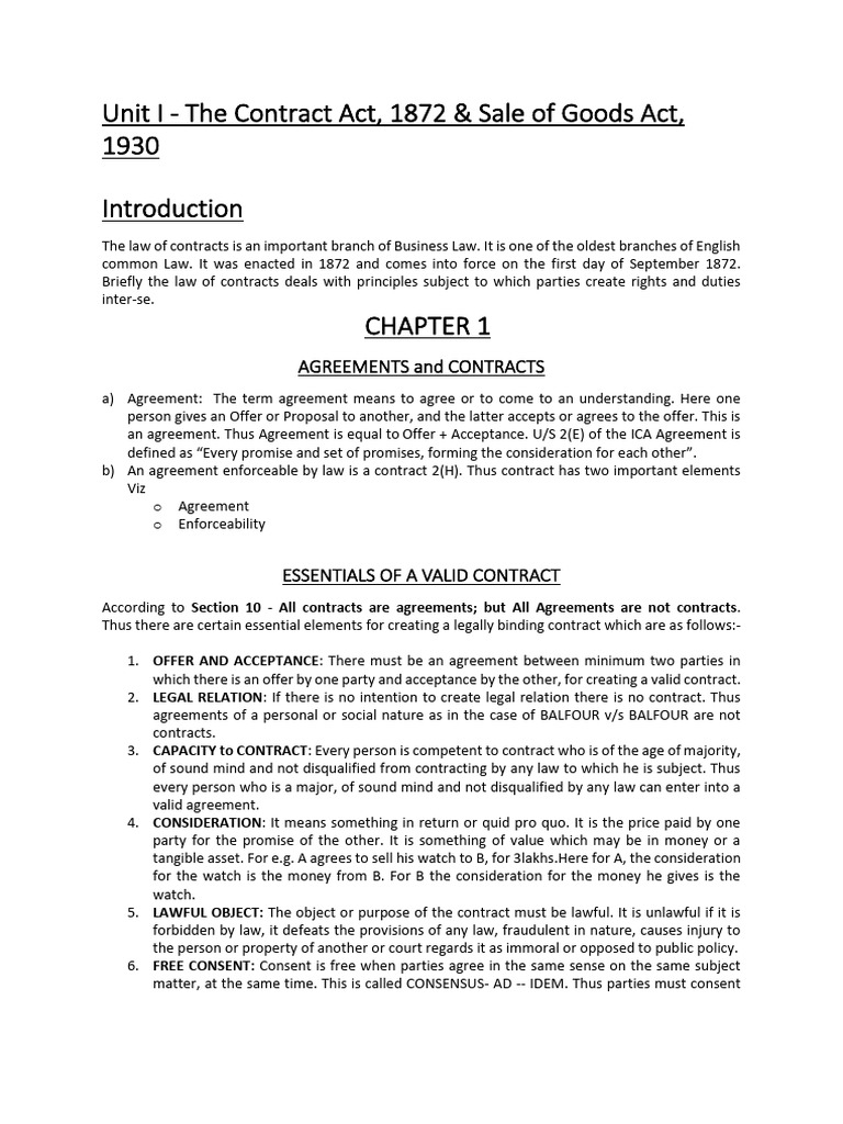 Chapter 1 Agreement Contracts _ifeel | PDF | Consideration | Business Law
