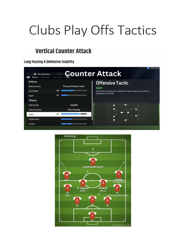 Clubs Tactics | PDF | Forward (Association Football) | Athletic Sports