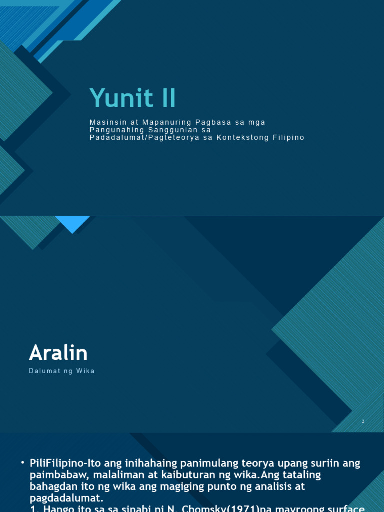 Yunit II FILIPINO @ Dalumat | PDF