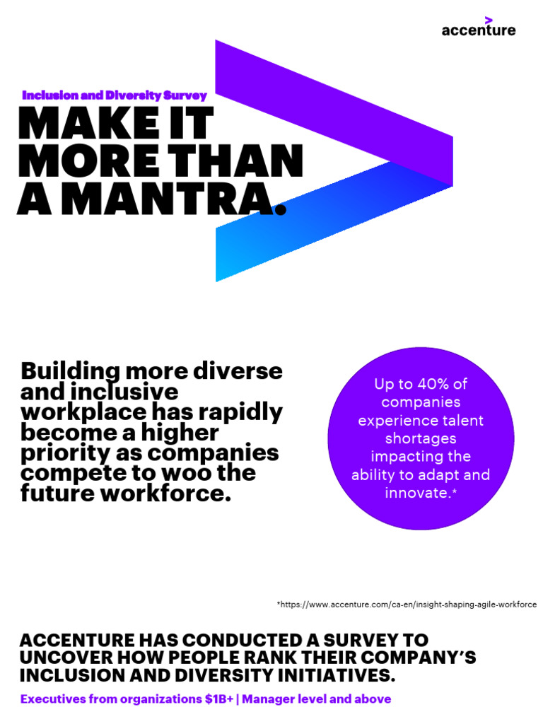 Accenture Inclusion and Diversity Study 1 | PDF | Leadership | Employment