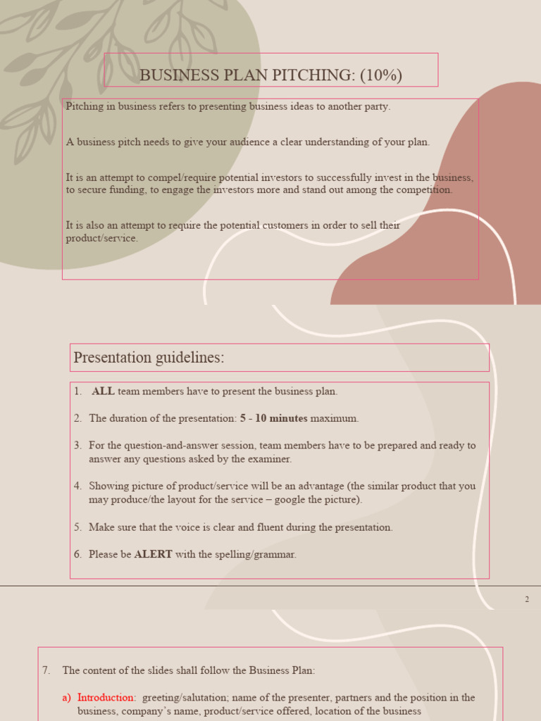 Business Plan Pitching - Slides - MARCH2023 | PDF | Marketing ...