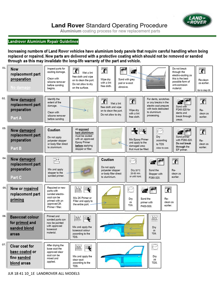 JLR 18 41 10 - 1E - Land Rover Aluminium Repair Guidelines | PDF ...