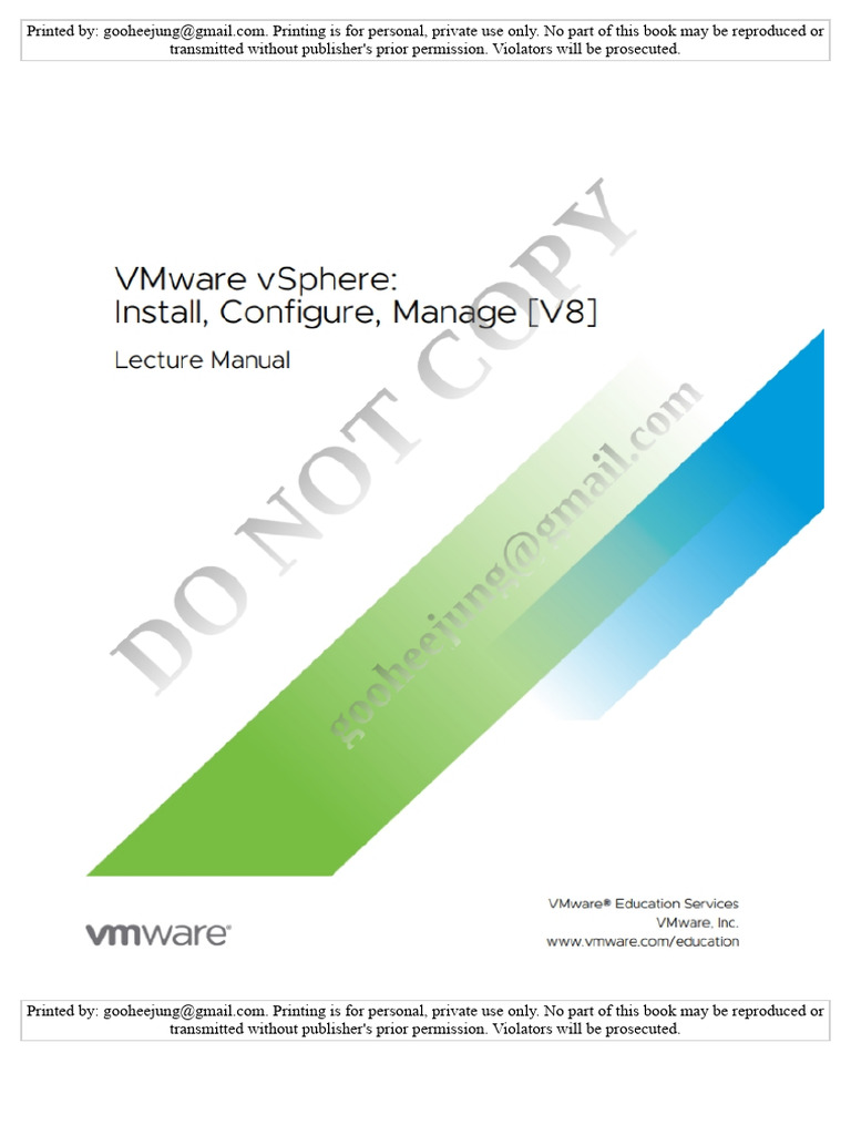 VMware vSphere 8 Printing Manual | PDF | Printing | Decorative Arts