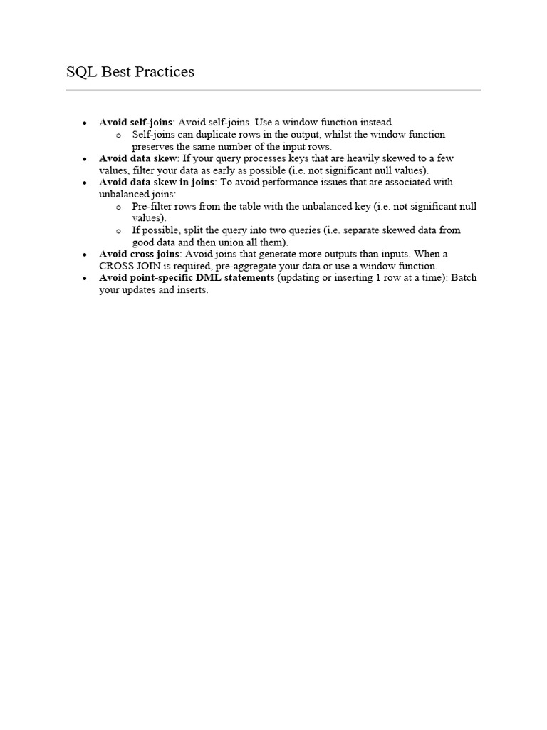 Sql Best Practices Pdf 