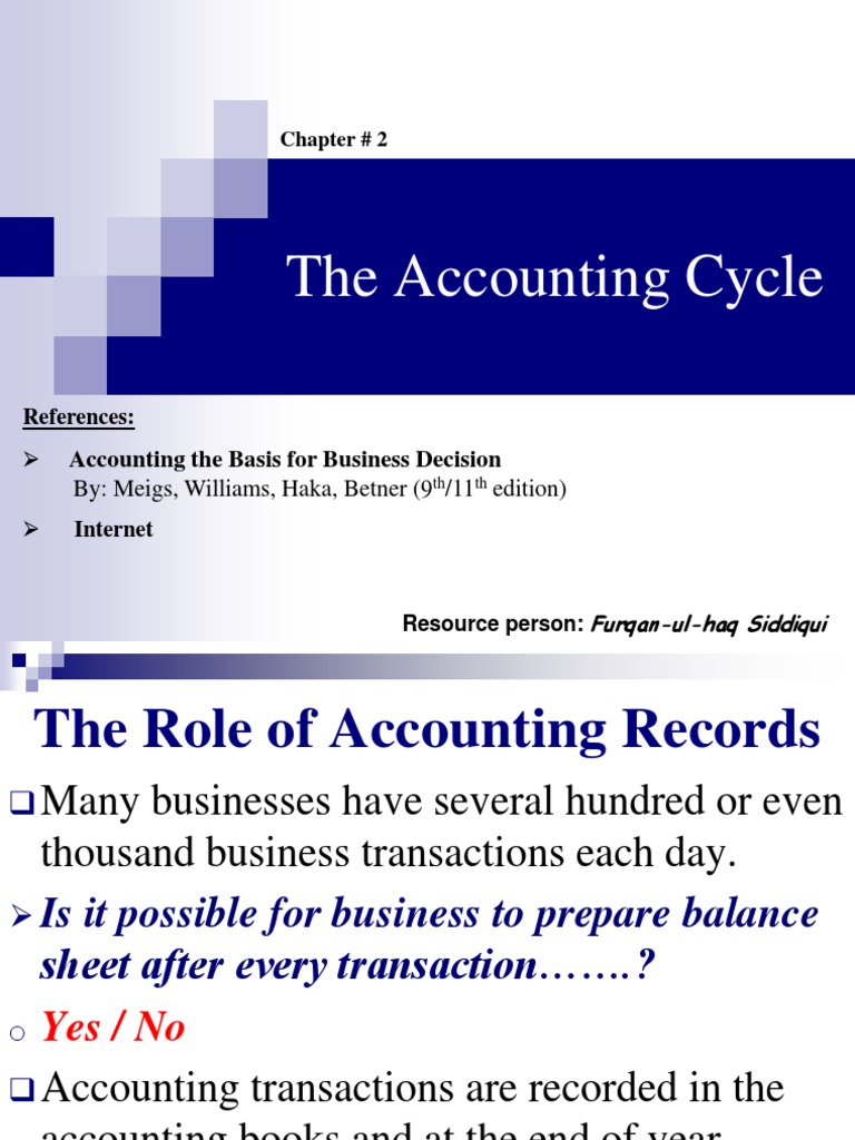 The Accounting Cycle | PDF | Debits And Credits | Expense