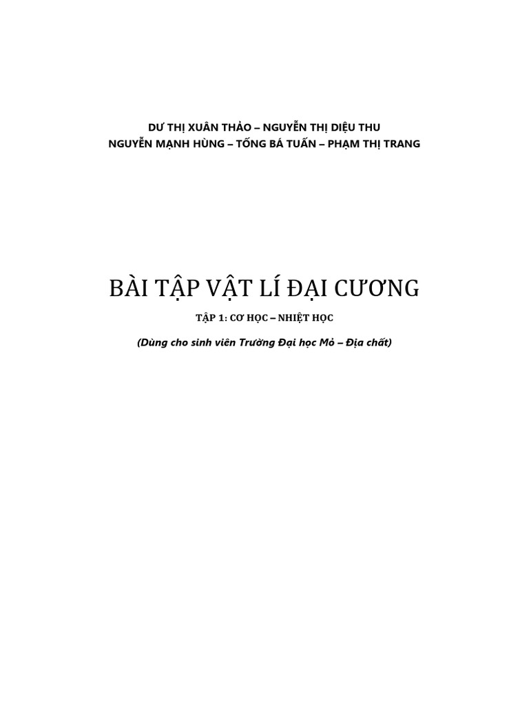 BT Vat Li Dai Cuong_T1 | PDF