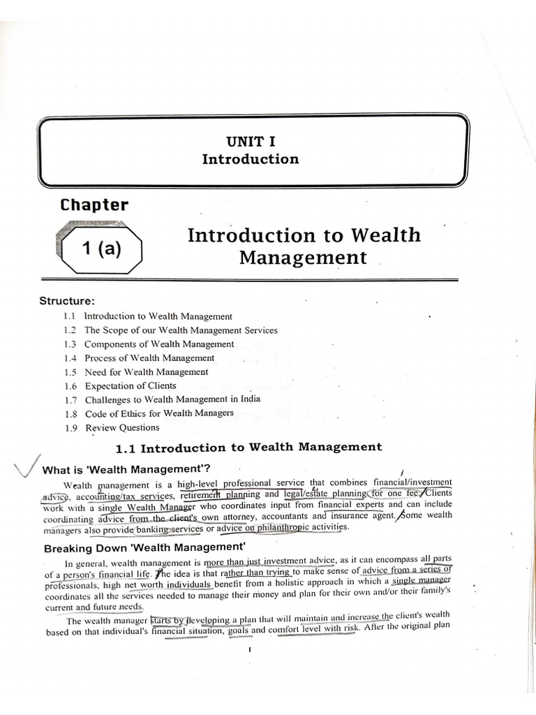 Wealth Management - Chapter 1 - Introduction To Wealth Management | PDF
