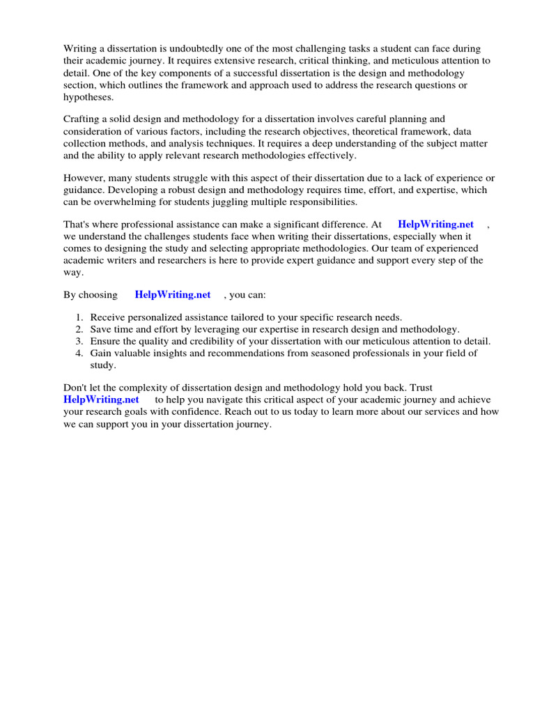 Dissertation Design and Methodology | Download Free PDF | Methodology | Thesis