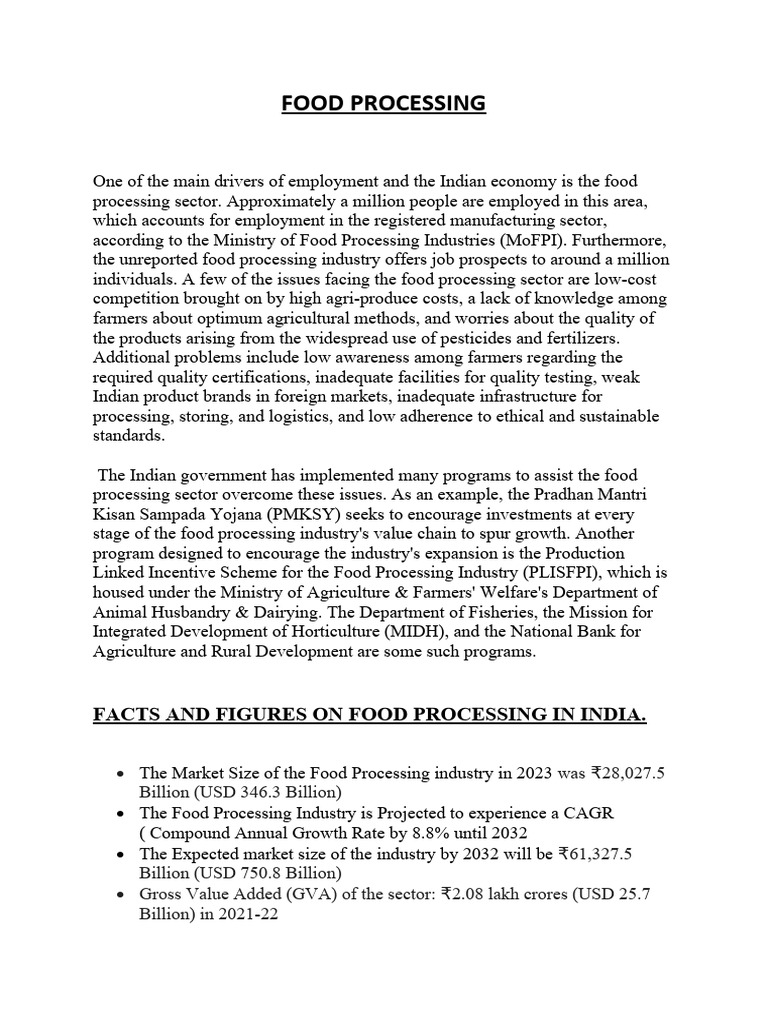 FOOD PROCESSING | PDF | Agriculture | Infrastructure