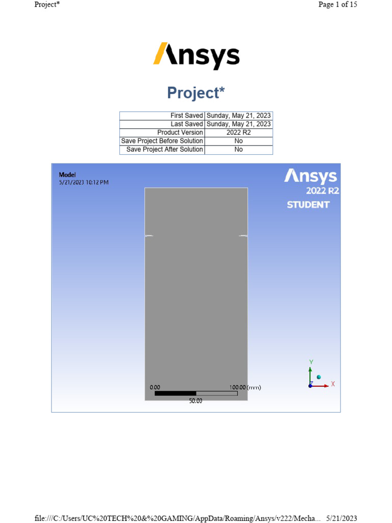 ANSYS REPORT OF CEP | PDF | Strength Of Materials | Cartesian ...