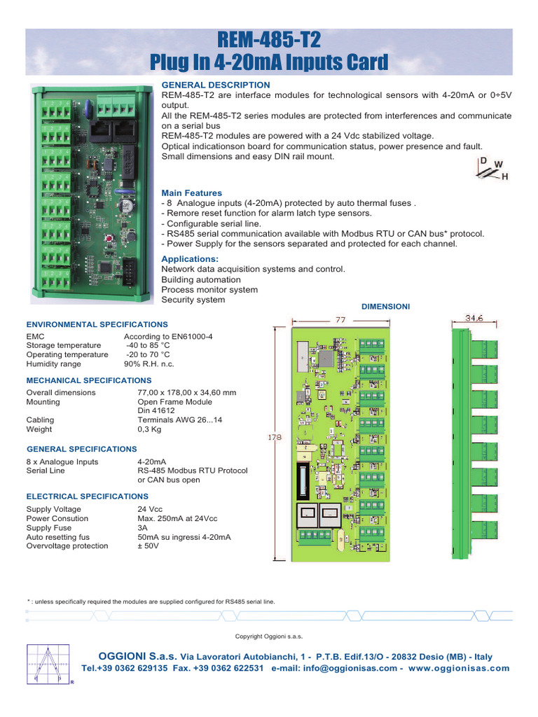 REM-485-T2 Datasheet UK 2016-1 | PDF | Electrical Engineering | Electronics