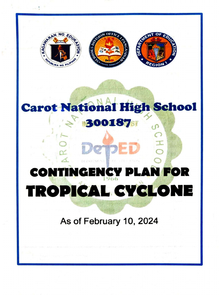 Contingency Plan for Tropical Cyclone Carot NHS 300187 | PDF