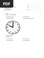 Soal Telling Time Kelas 7 | PDF