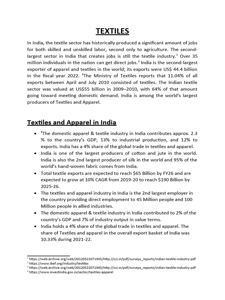 TEXTILES | PDF | Textiles | Cotton