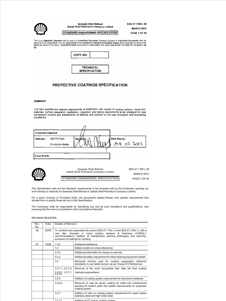 Dokumen - Tips Ses 471 Protective Coatings Specification Rev 08 | PDF ...