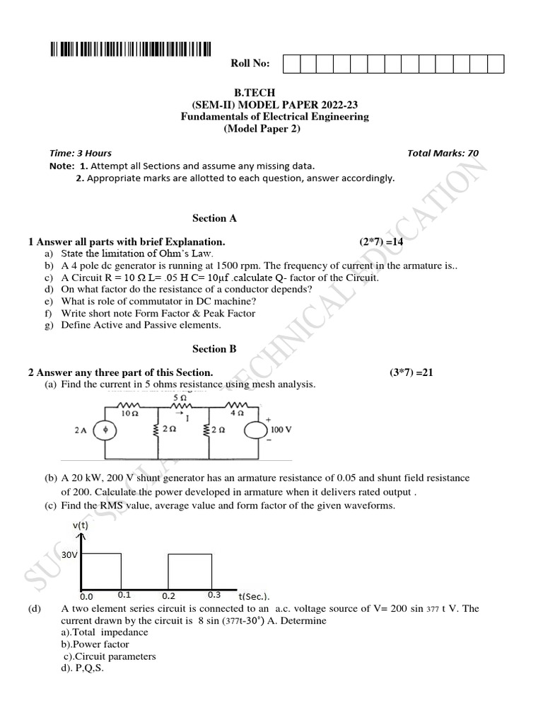 FEE Model 2 | PDF | Electric Motor | Electrical Network