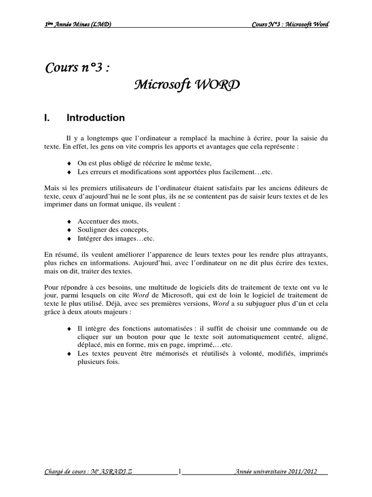Cours_3_word | PDF