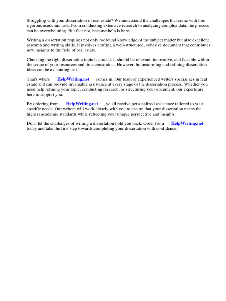 Dissertation Ideas Real Estate | PDF | Real Estate Appraisal | Thesis