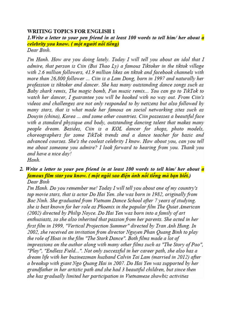 Ta1 Writing For STS | PDF