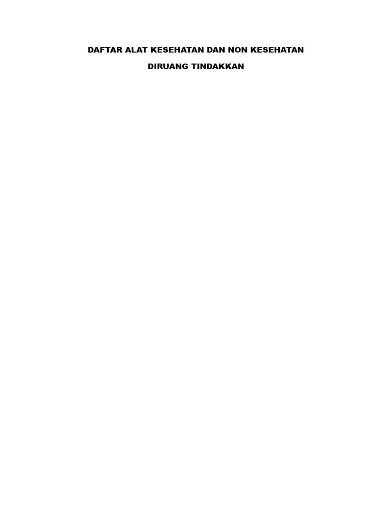 Daftar Alat Kesehatan Dan Non Kesehatan | PDF