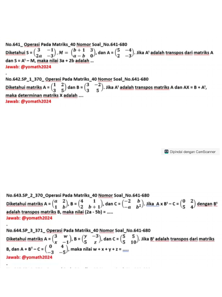 641-680 Soal Matrix | PDF