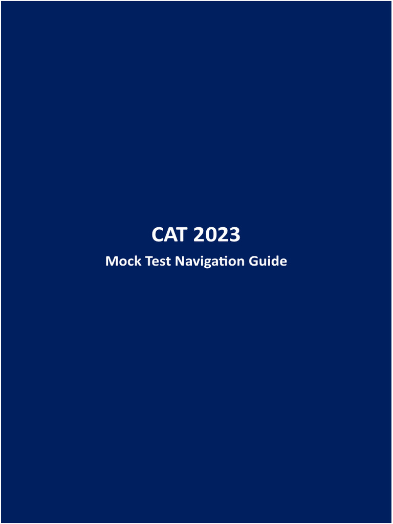 Cat 2023 Mock Test Navigation Guide Pdf Computing