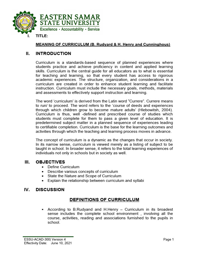 MEANING-OF-CURRICULUM | PDF | Curriculum | Philosophy Of Education