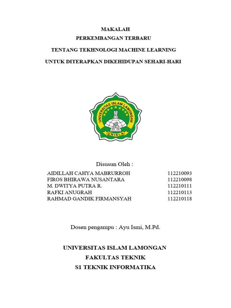 Penerapan Machine Learning Sehari-hari | PDF | Teknologi & Rekayasa