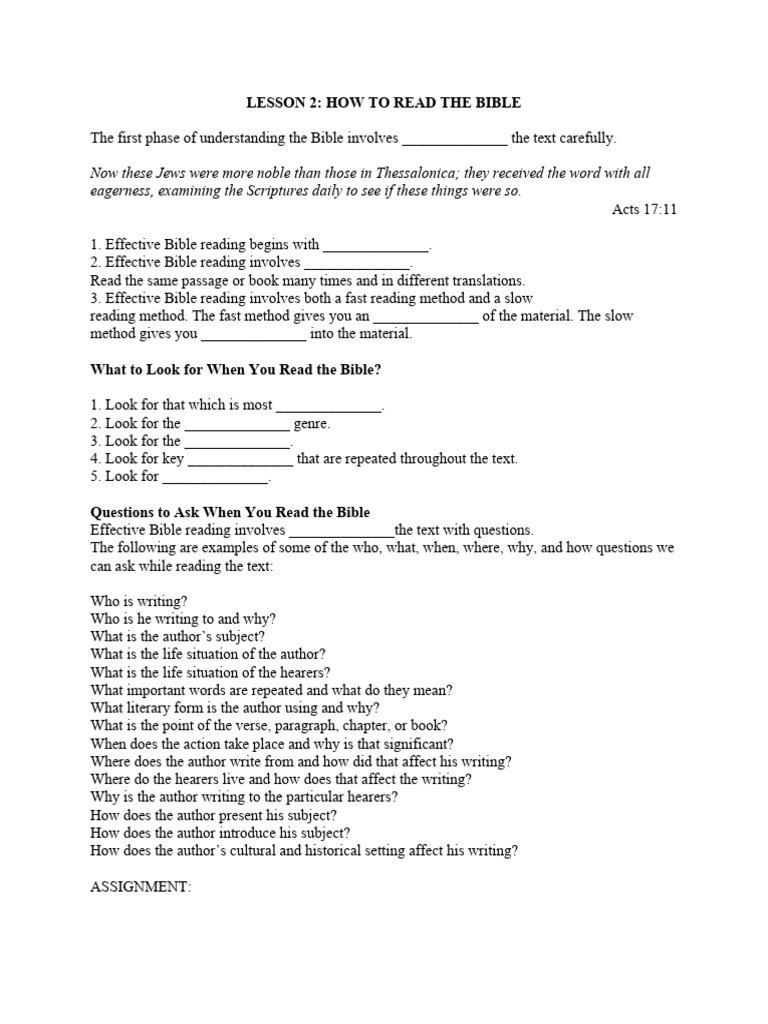 Basic Hermeneutics Lesson 2 | PDF | Bible | Chapters And Verses Of The ...