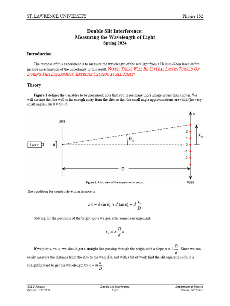 Double Slit | PDF | Wavelength | Estimator