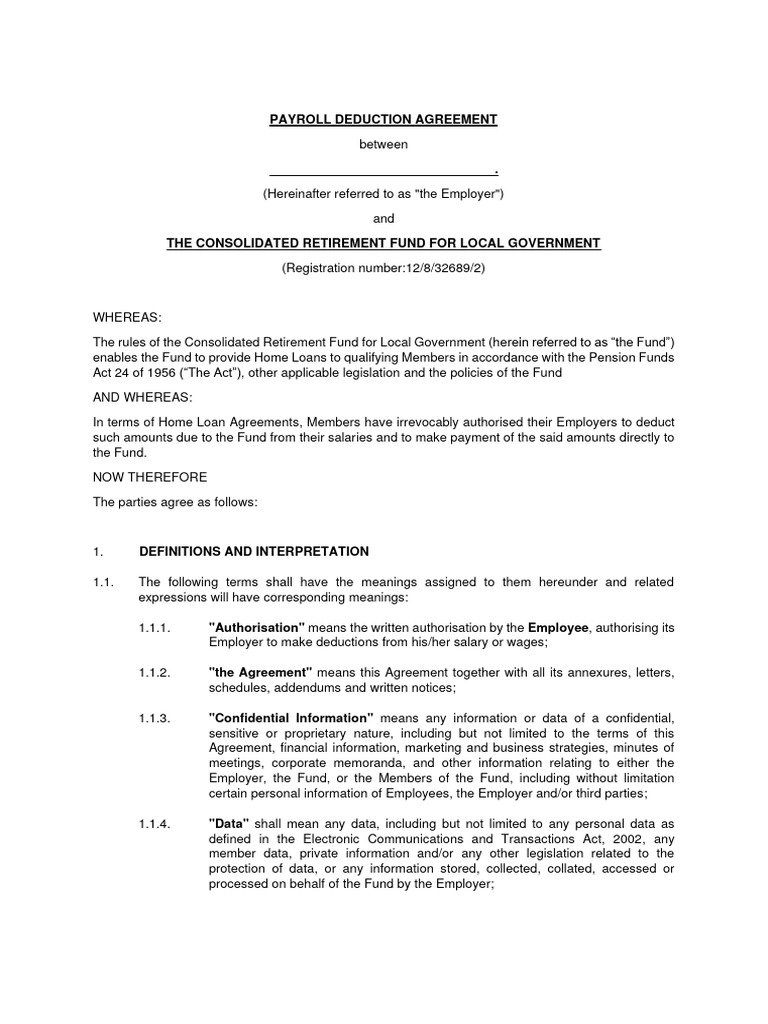 Payroll Deduction Contract Revised | PDF | Breach Of Contract | Employment