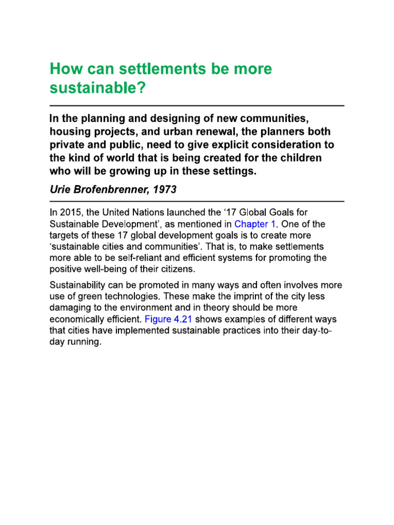 Sustainable Settlements | PDF