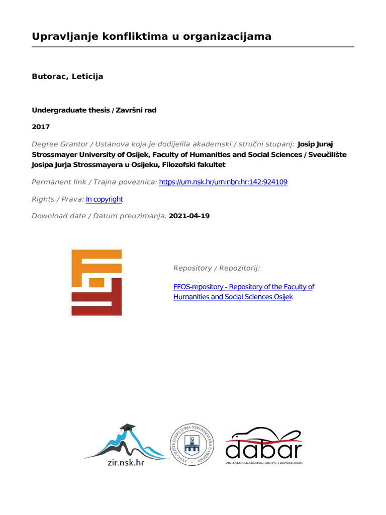 Butorac Leticija Ffos 2017 Zavrs Sveuc | PDF