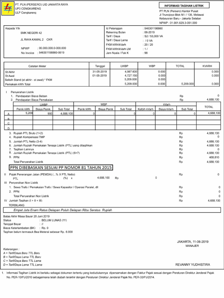Invoice Listrik | PDF