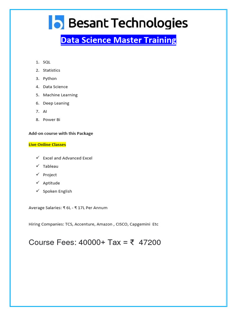 Data Science Master Class Overview | PDF | Artificial Neural Network ...