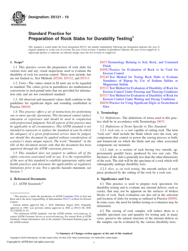 Preparation of Rock Slabs For Durability Testing | PDF | Safety | Diamond