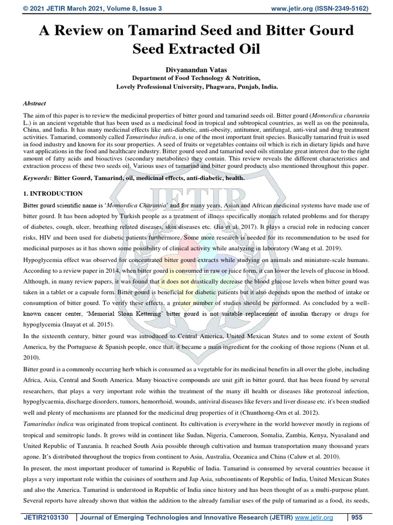 Tamarind Seed Oil | Download Free PDF | Hypercholesterolemia | Nutrients