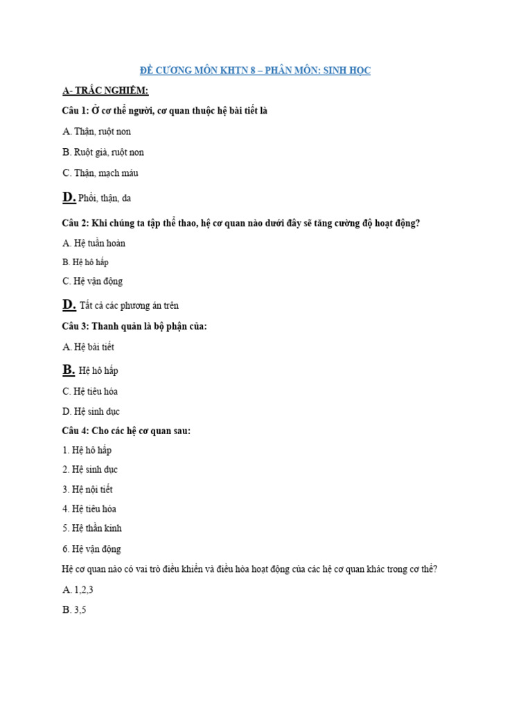 ĐỀ CƯƠNG GK2 KHTN 8 | PDF