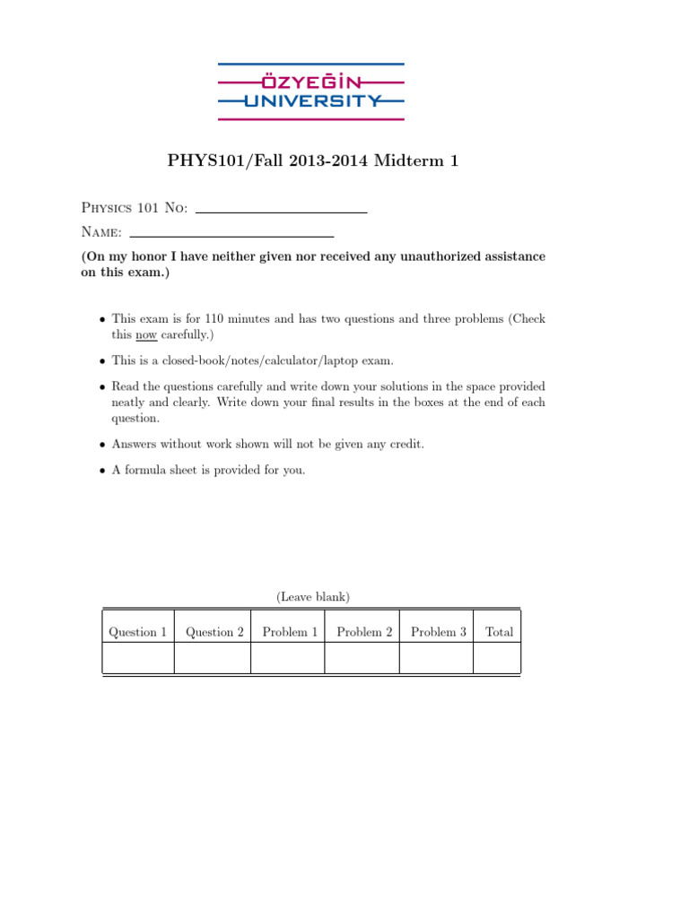 mt1 (Solutions) | PDF | Force | Acceleration