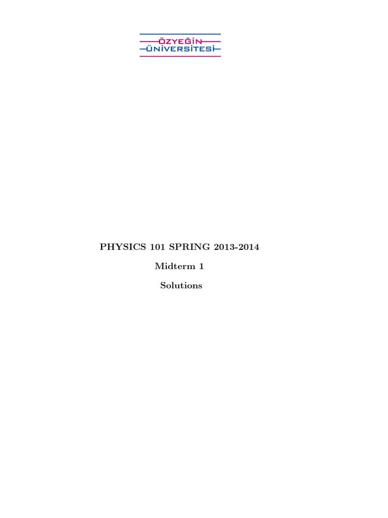 Mt1 2013 Solutions Pdf Acceleration Force