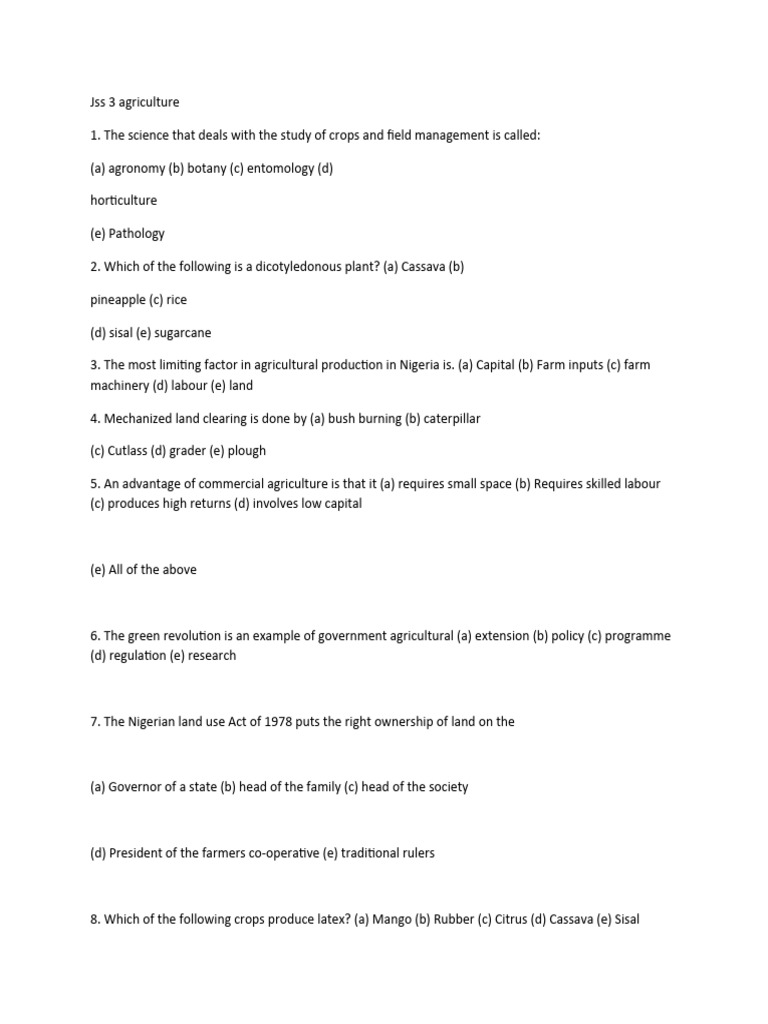 Jss 3 agricultu-WPS Office | PDF | Agriculture | Farms
