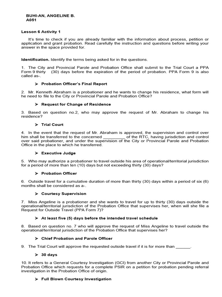 Activity 1 and 2 | Download Free PDF | Probation | Presentence ...