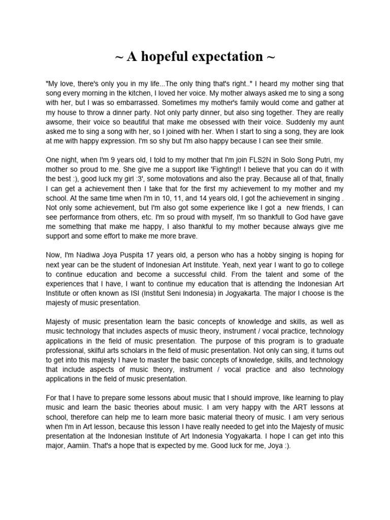 A Hopeful Expectation | PDF