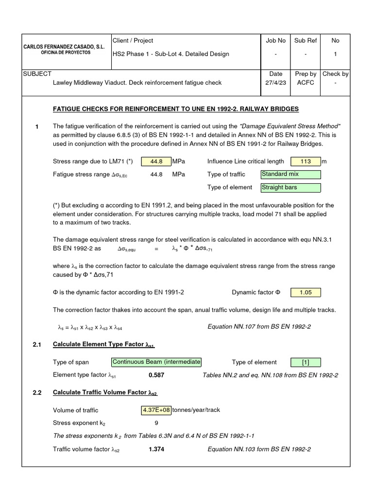 Lawley Viaduct Deck Fatigue Check Report | PDF | Stress (Mechanics ...