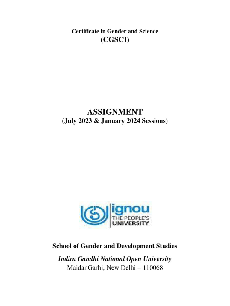 Gender & Science Assignment Guide | PDF | Gender | Gender Studies