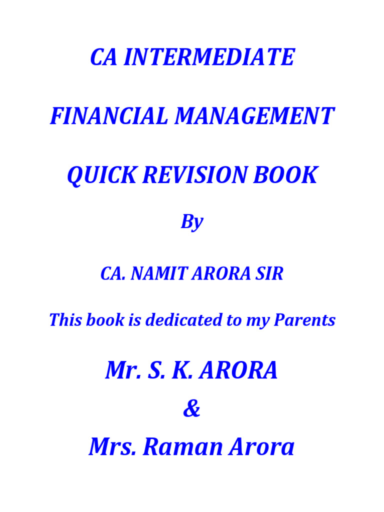 FM Quick Revision Book | PDF