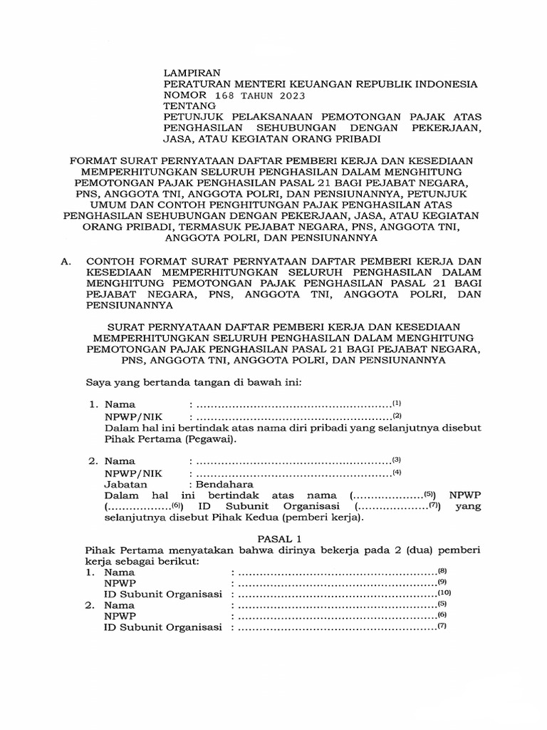 Lampiran PMK 168 Tahun 2023 | PDF